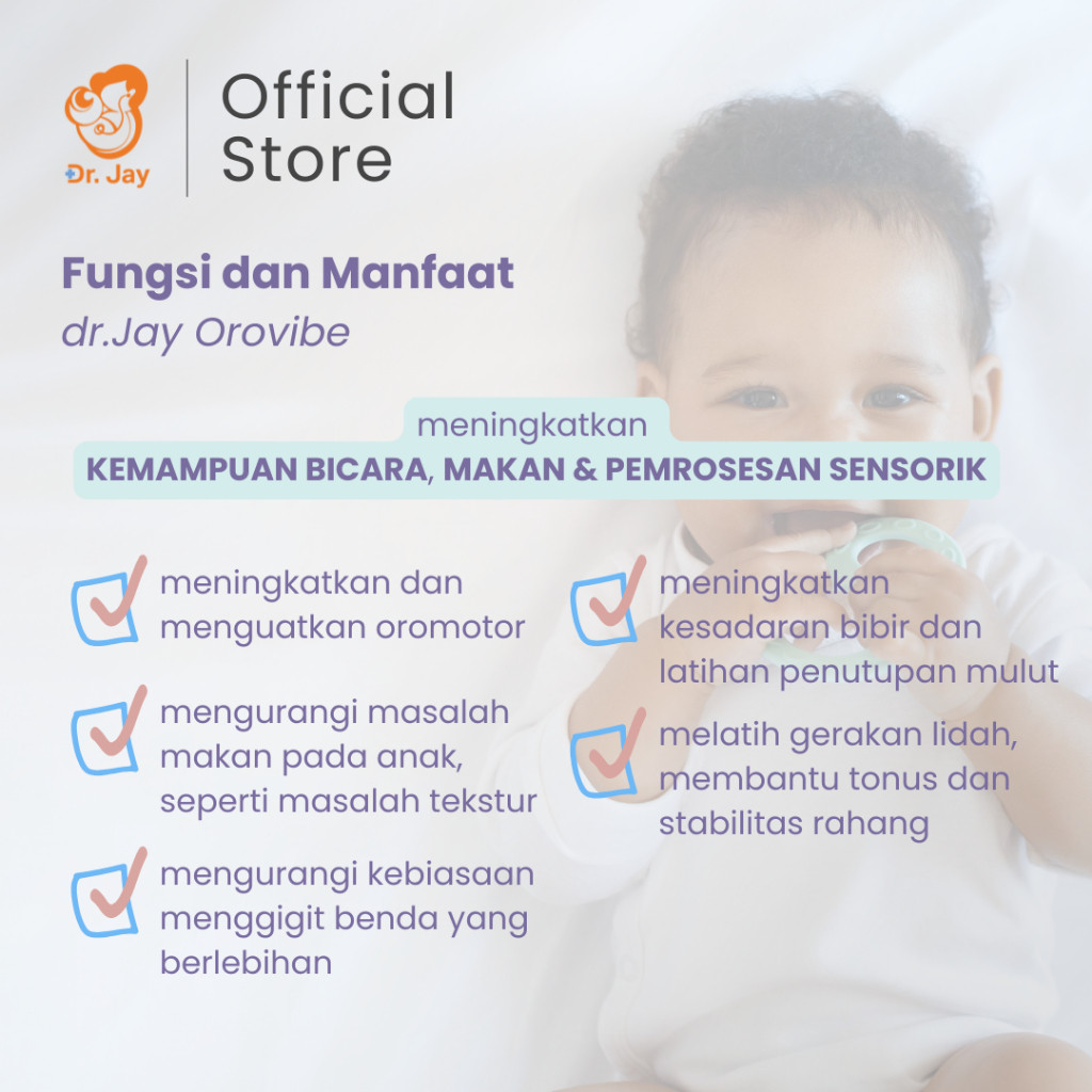 Jual dr.Jay Orovibe Vibrating Oromotor Teether Alternatif ZVibe teether ...