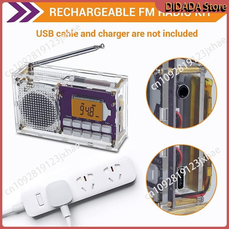 Jual N82R DIY Digital Radio Kit Digital Radio LCD Display Assemble Kit ...