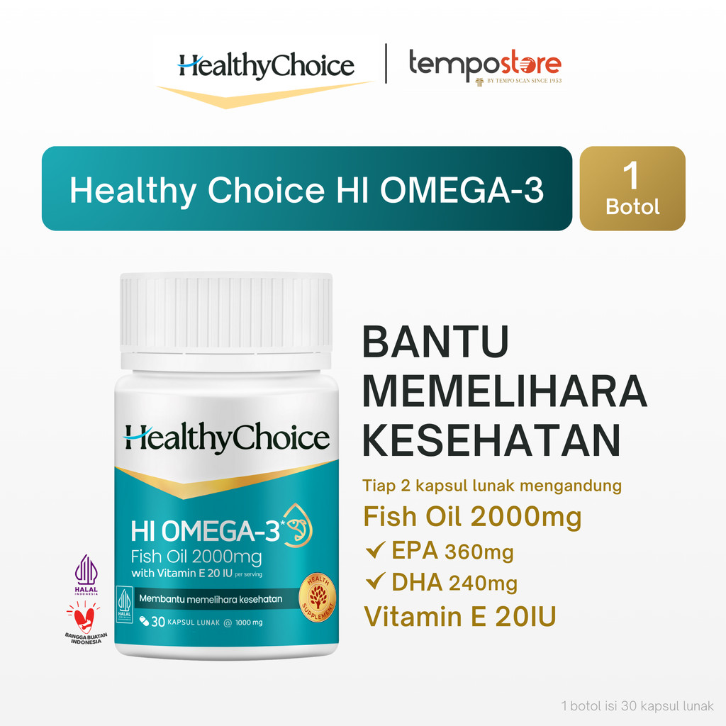 Jual Healthy Choice HI OMEGA-3 Soft Capsule Kemasan Botol [06.2028 ...