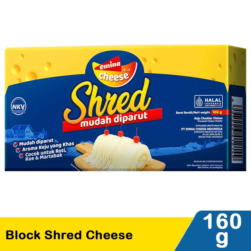 Jual EMINA BLOCK SHRED CHEESE 160g | Shopee Indonesia