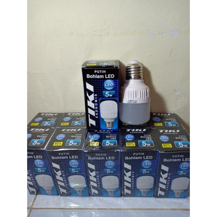 Jual Paket Usaha Tiki Lampu LED Ekonomis Kapsul Capsule Putih 5W 1 slop ...