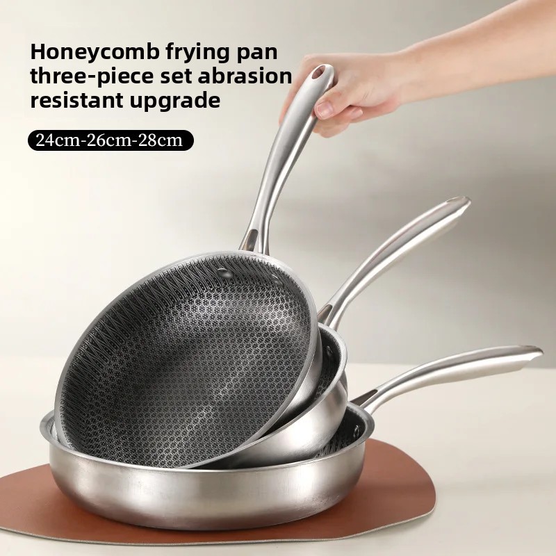 Jual Stainless Steel Home Use Flat Bottom Pan for Steak And Egg Frying ...