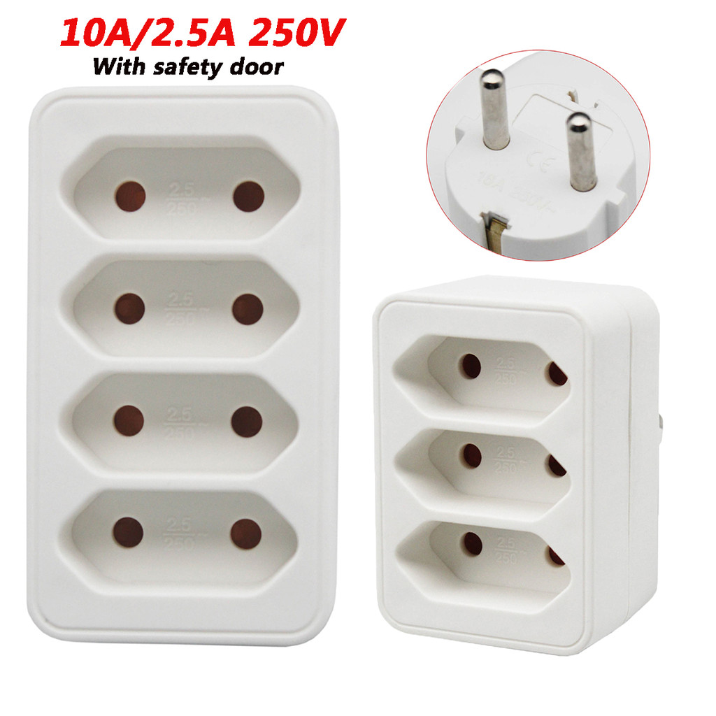 Jual European Conversion Plug Plug 1 To 3/4 Way Socket Converter Three ...