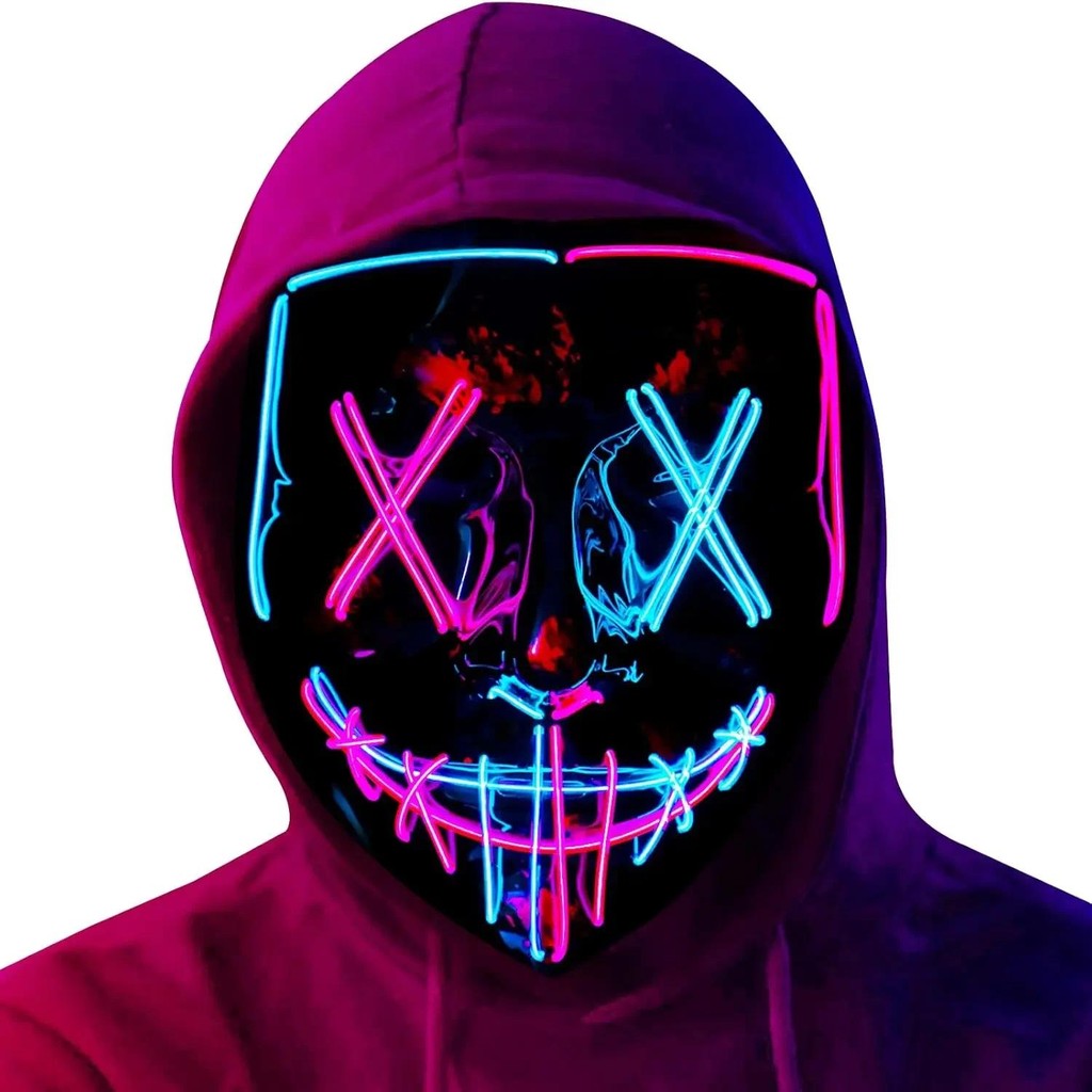Jual Poptrend Halloween Mask LED Light up Mask Scary mask for Festival ...