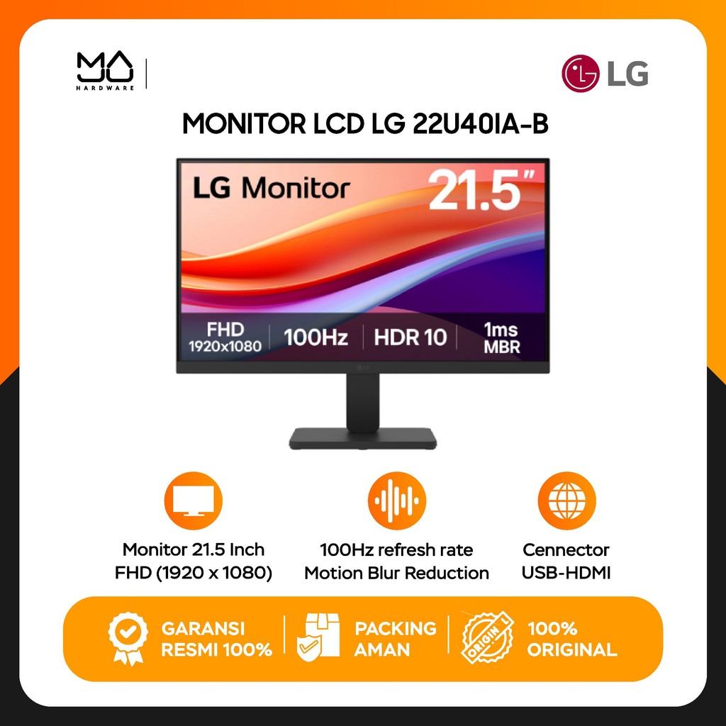 Jual LG Monitor 22U401A-B | FHD 100Hz With sRGB 99% - HDR 10 - Garansi ...