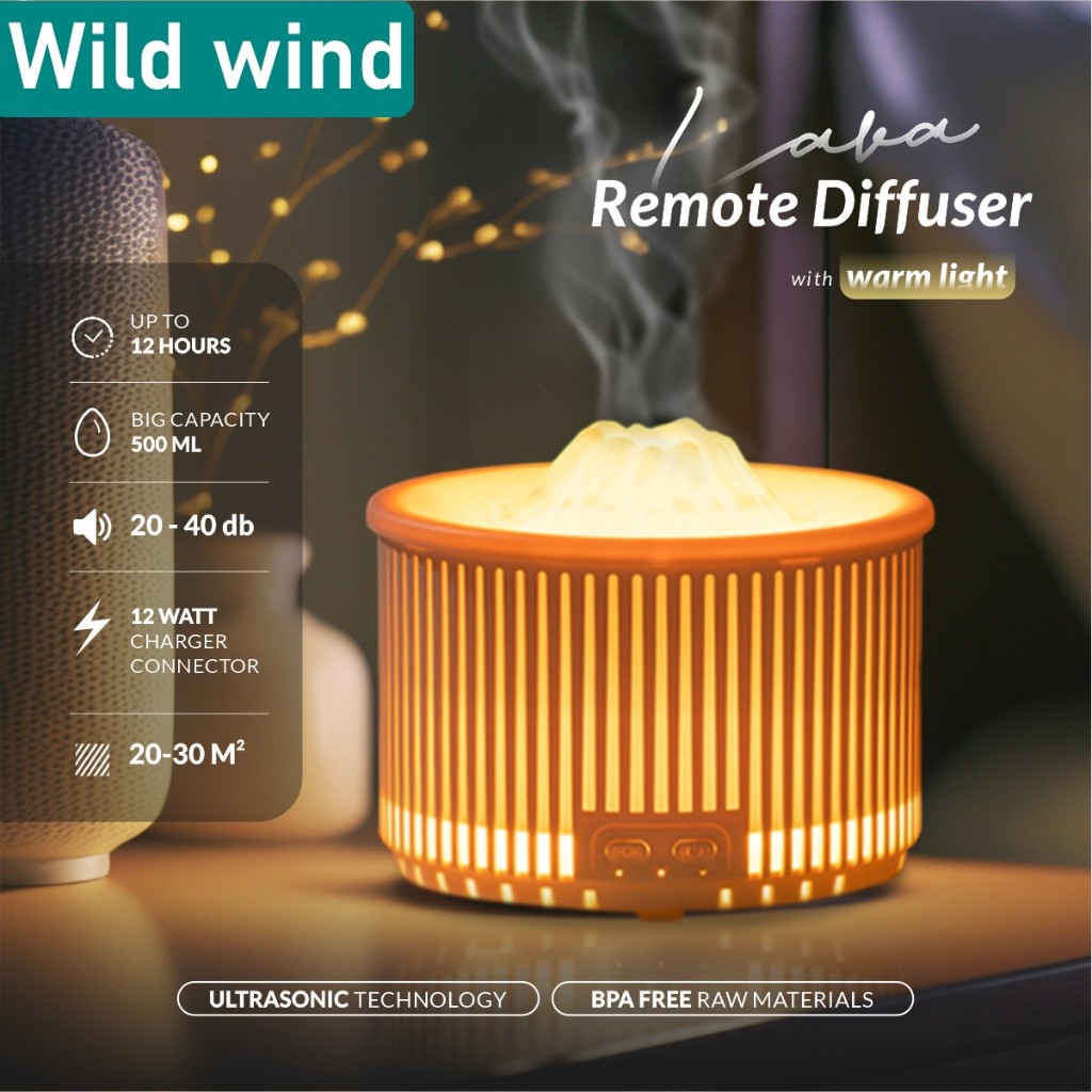 Jual Wildwind Lava Diffuser Warm Light Lampu Tidur 500ml Ultrasonic ...