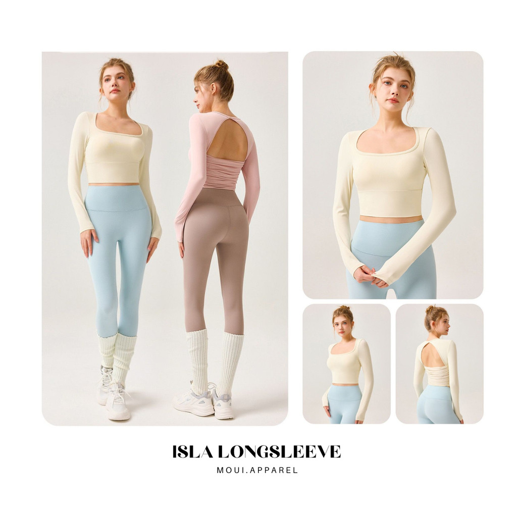 Jual MOUI.APPAREL - ISLA LONGSLEEVE MESH COMBINATION REMOVABLE PADDING ...