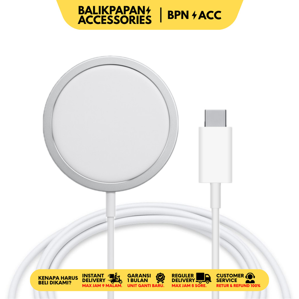 Jual Kabel Wireless iP Magnetic Safe 15W Charger USB-C A2140 | Shopee ...