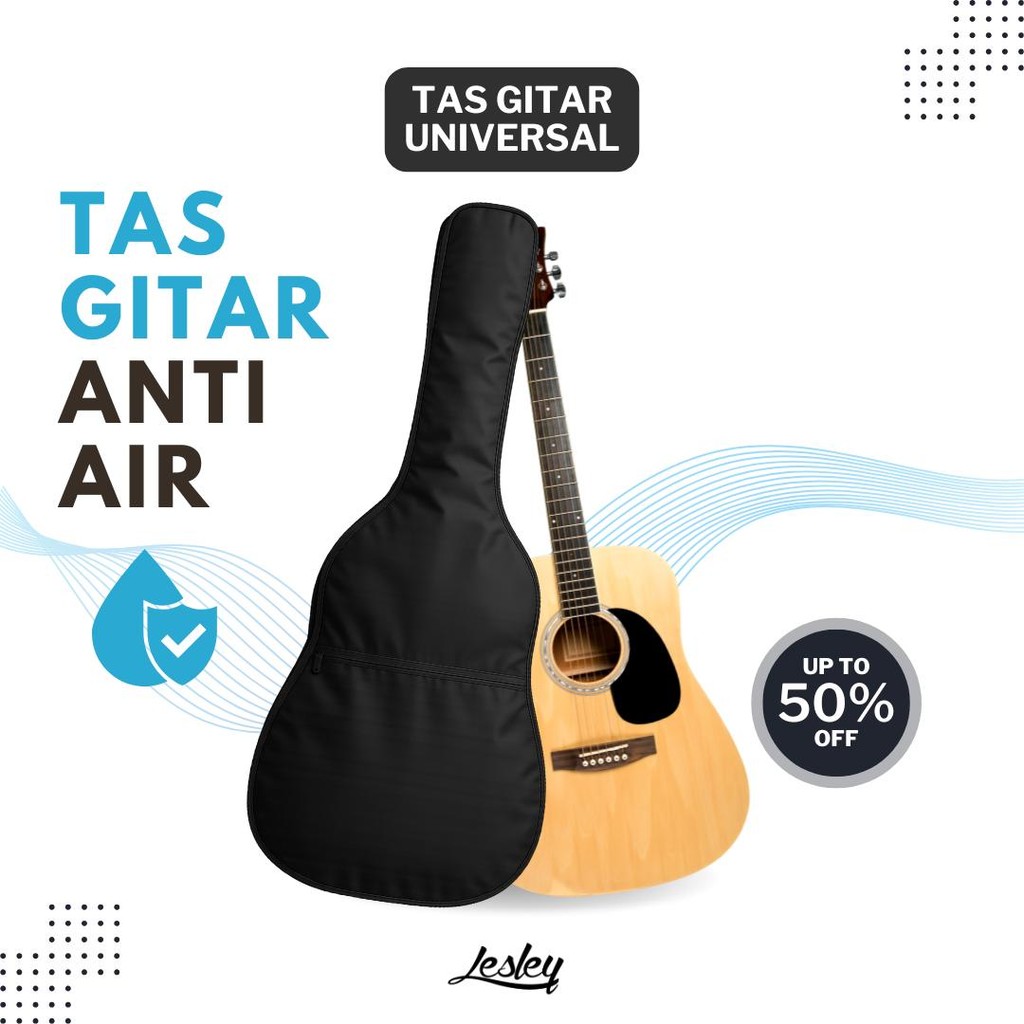 Jual Lesley Tas Gitar Akustik Universal Anti Air Ringan Hitam Parasit ...