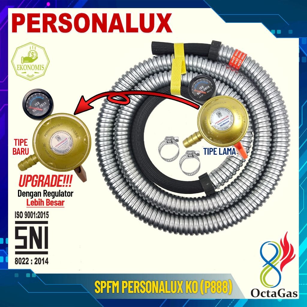 Jual REGULATOR Personalux Paket Selang Gas + Regulator Kompor Gas 1 ...