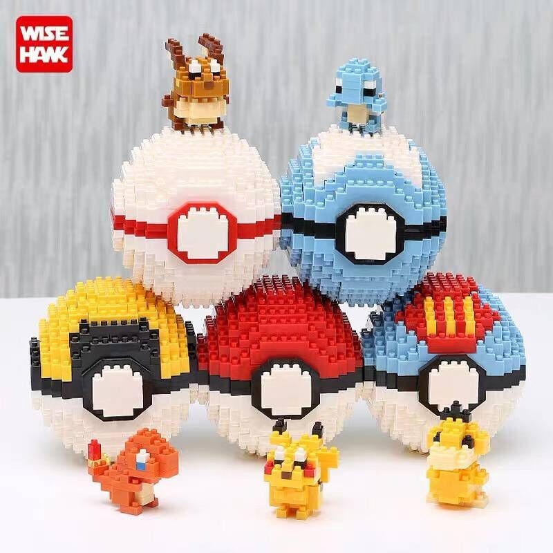 Jual Pokemon Ball Micro Building Blocks Pikachu Eevee Charmander ...