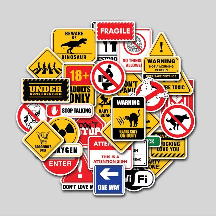 Jual STICKER PACK FUNNY ROAD SIGNS | STICKER TUMBLR LAPTOP KOPER HELM ...