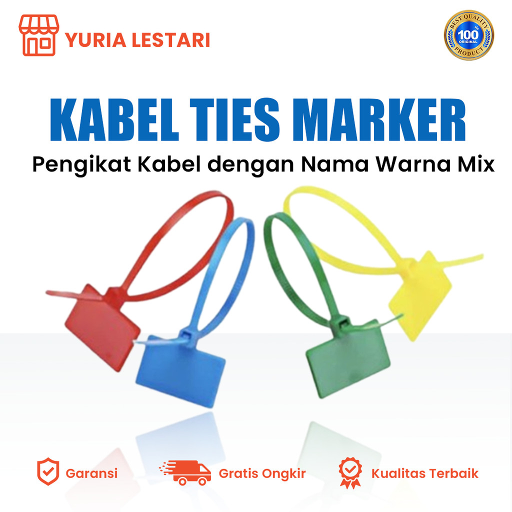 Jual Kabel Ties Marker Label – Pengikat Kabel dengan Nama Warna Mix ...