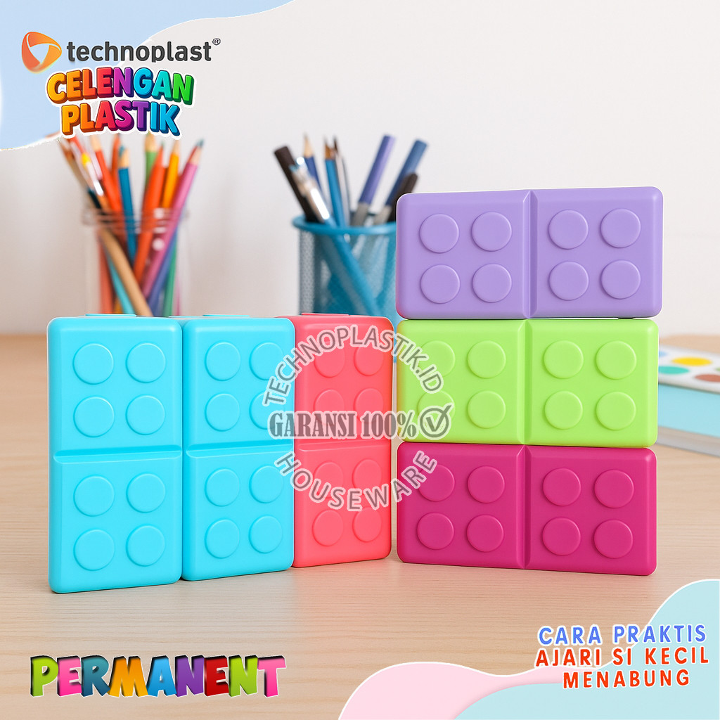 Jual TECHNOPLAST Coin Bank Big Block | Celengan Plastik Lego 2 Varian ...