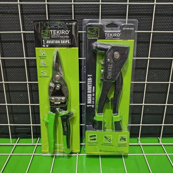 Jual TEKIRO 2 SET Paket Tang Rivet + Gunting Baja Ringan 10 Inch ...