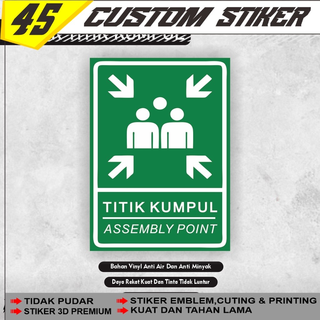 Jual Sign Sticker Titik Kumpul / sticker assembly point / stiker titik ...