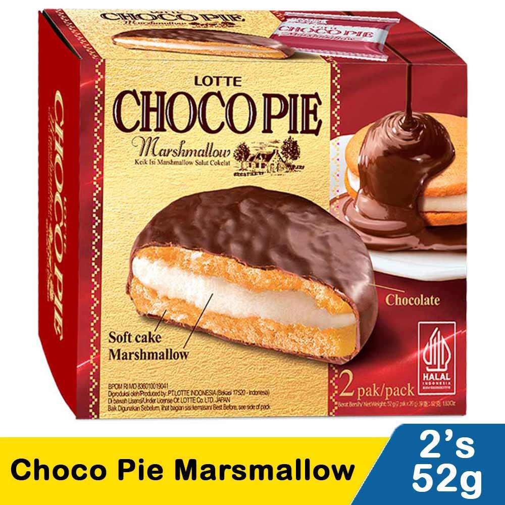 Jual LOTTE CHOCO PIE MARSMALLOW (2'S) 52g | Shopee Indonesia