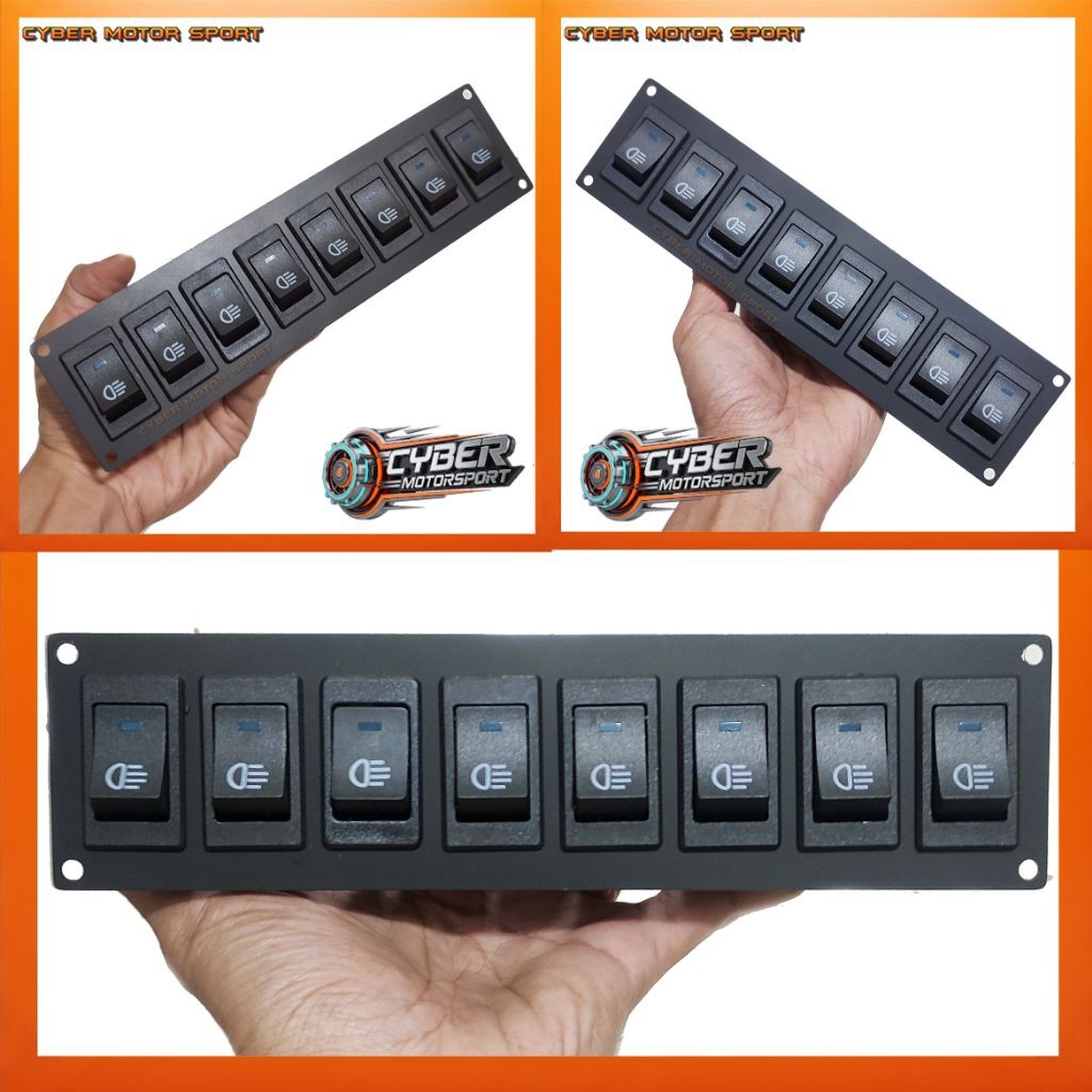 Jual Switch panel mobil 12v 24 volt 8 saklar tombol lampu mobil offroad ...