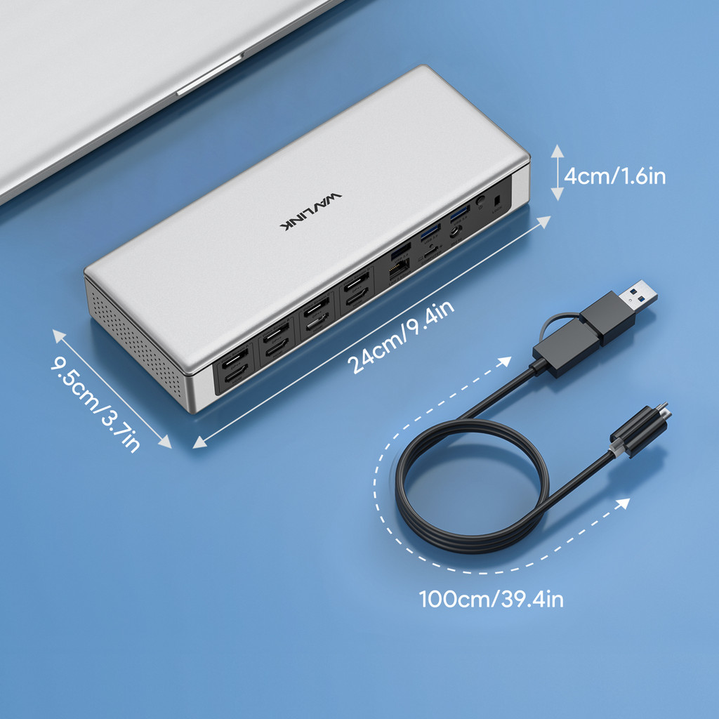 Jual Wavlink DisplayLink USB C Docking Station Quad Monitors 5K 4K@60Hz ...