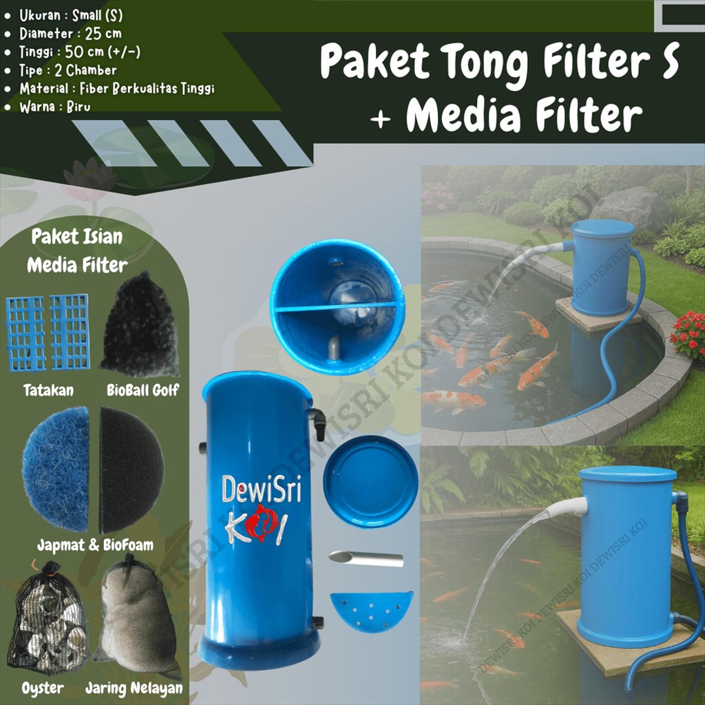 Jual Filter Kolam Koi Tong S + Media Filter Lengkap | Penyaring Air ...