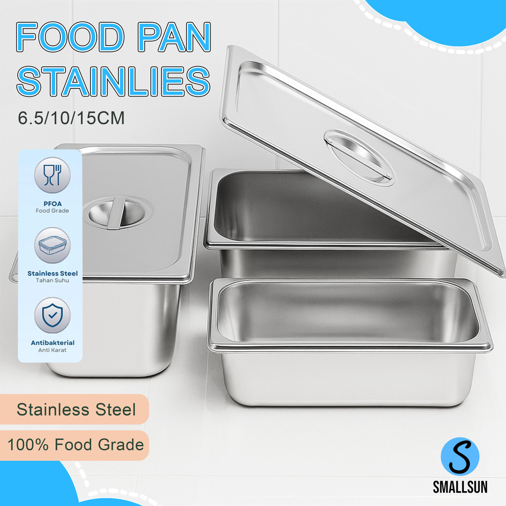 Jual [SS} Food Pan Stainless + Tutup Wadah Tempat Sambal Wadah ...