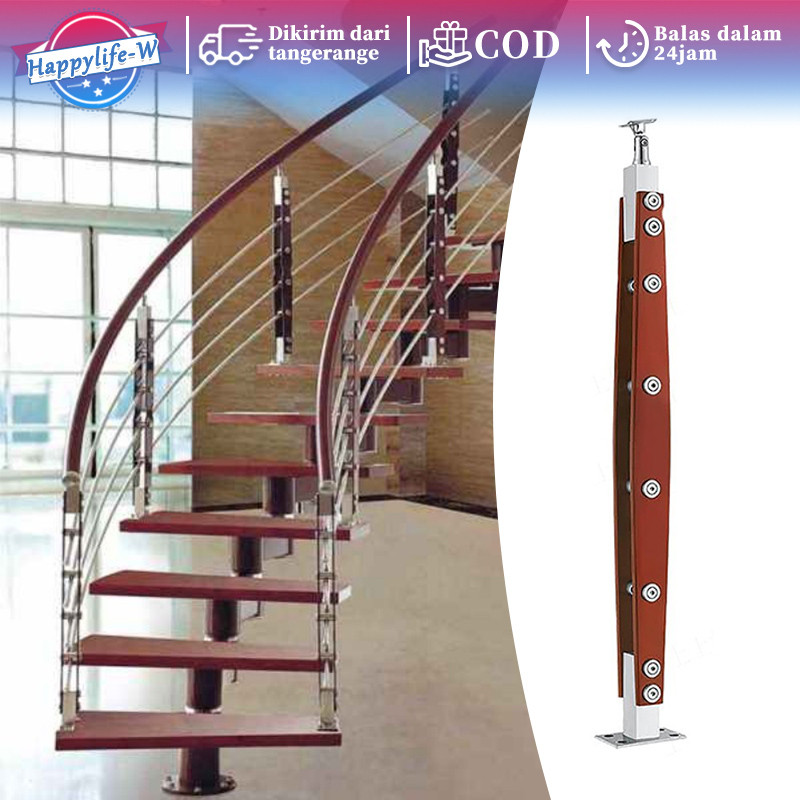 Jual Tiang Railing Tangga Pipa Jari Jari Minimalis Square 85cm Tiang ...