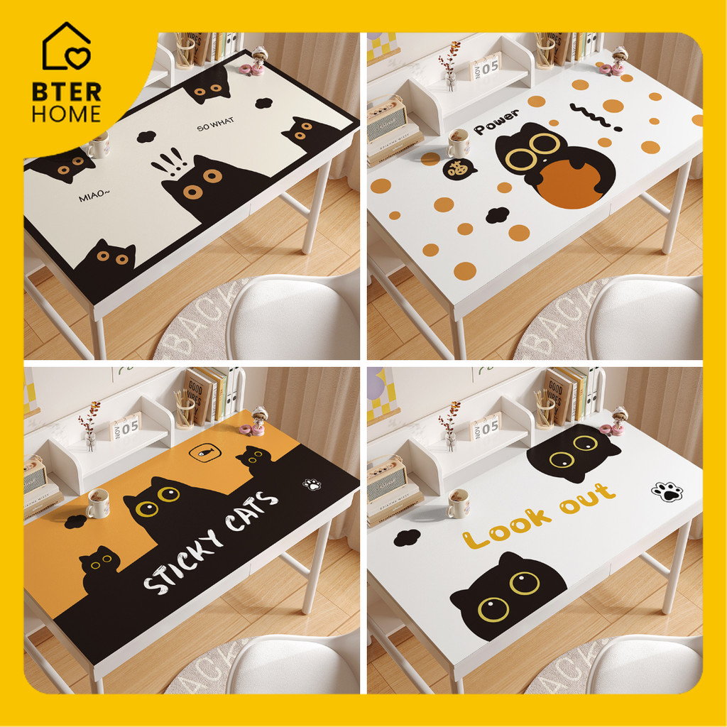 Jual Bter Home Taplak Meja Motif Kucing Hitam Kartun Lucu PVC Anti Air ...