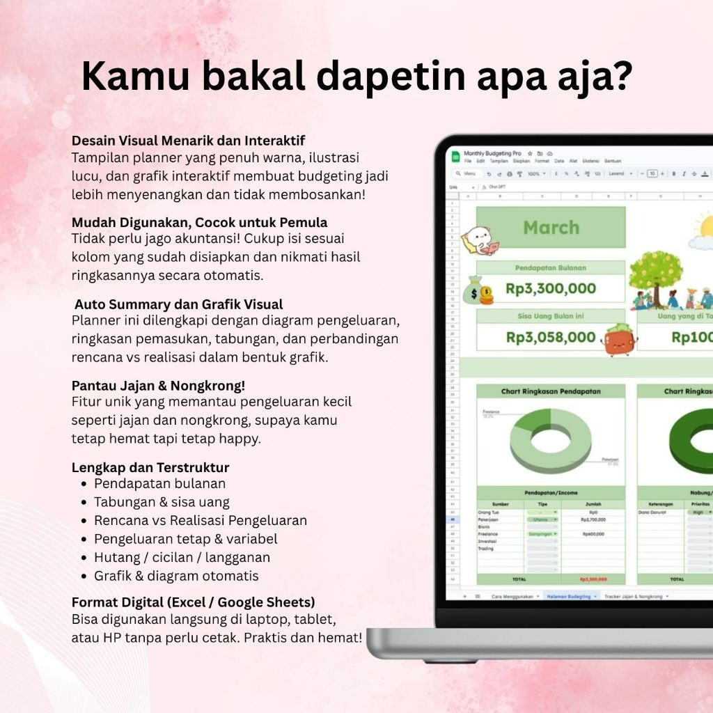 Jual KOMPLIT BUDGET PLANNER | TEMPLATE LAPORAN KEUANGAN Pribadi ...