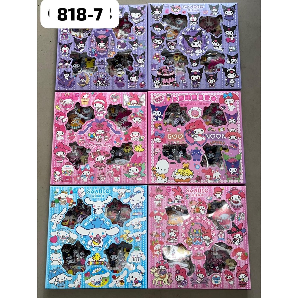 Jual (GA777) Stiker box isi 100 Sanrio random karakter ( kuromi ...