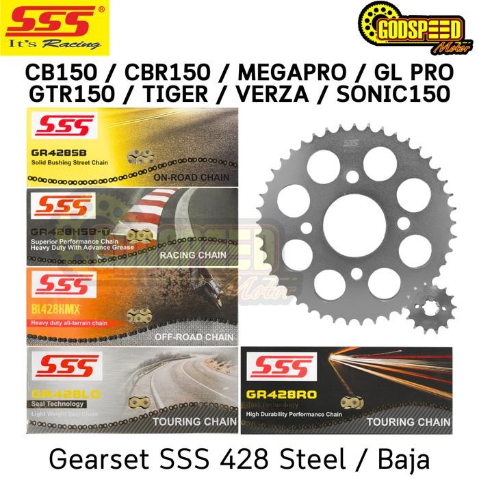 Jual RIDEZONE GEARSET SSS 428 BAJA SONIC 150 / SUPRA GTR RANTAI GOLD ...