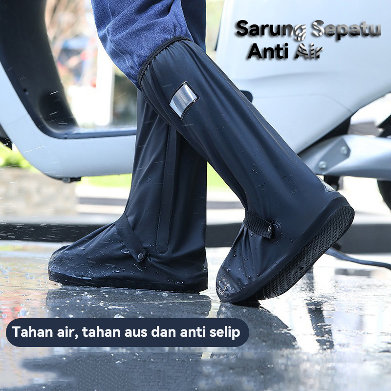 Jual Jas Hujan Sepatu Boot Rain Shoes Cover Long Sepatu Dengan ...