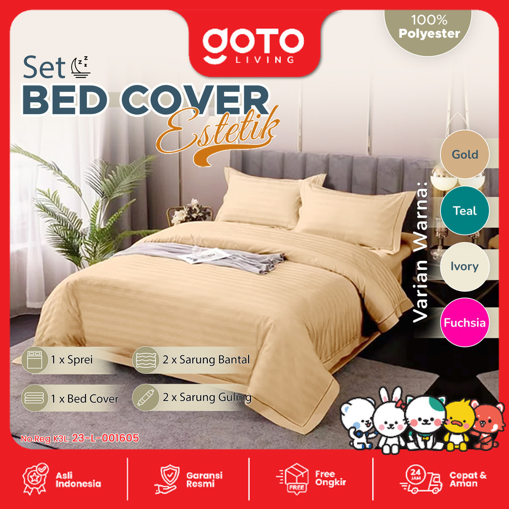 Jual Goto Yume Bed Cover Sprei Bedcover Set Seprei Tencel Premium ...