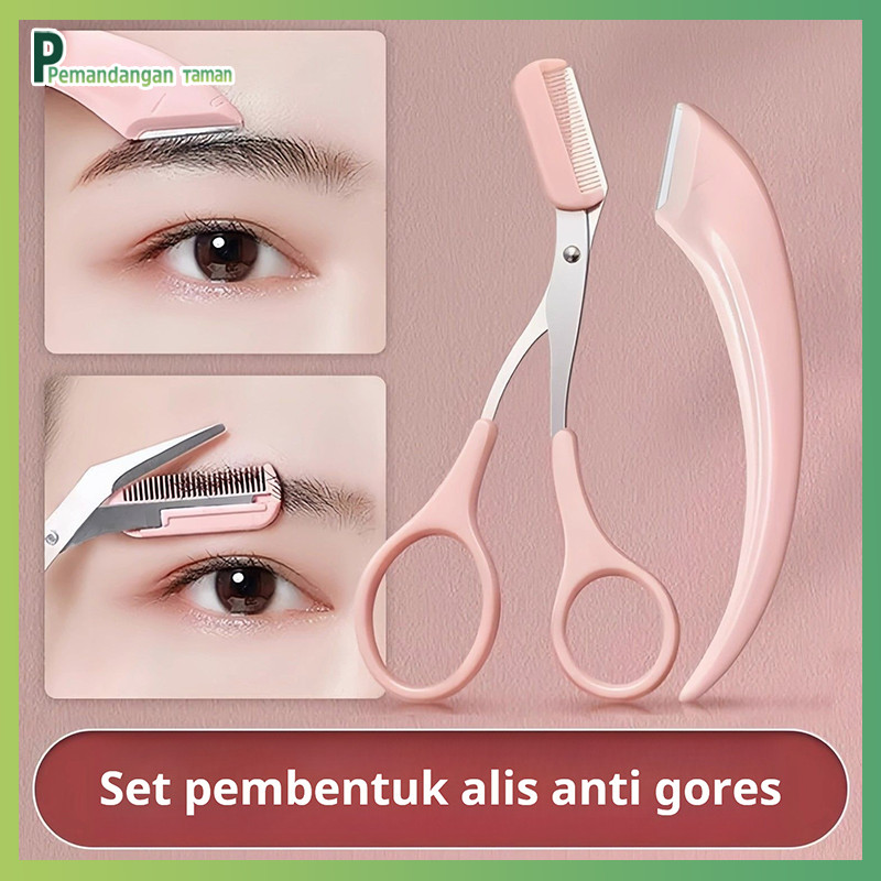 Jual Set alat cukur alis, gunting alis, gunting alis anti gores, alat ...