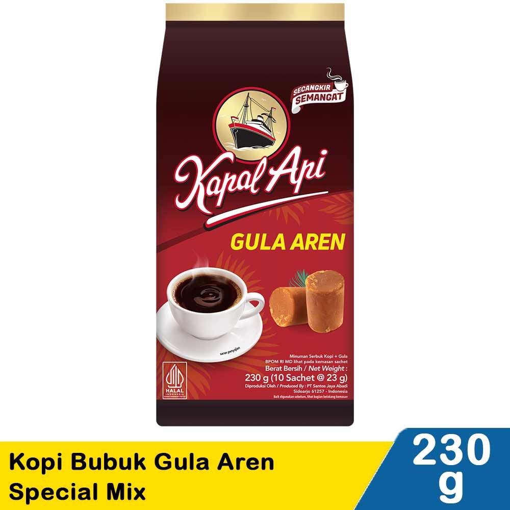 Jual KAPAL API KOPI BUBUK GULA AREN SPECIAL MIX 10X23g | Shopee Indonesia