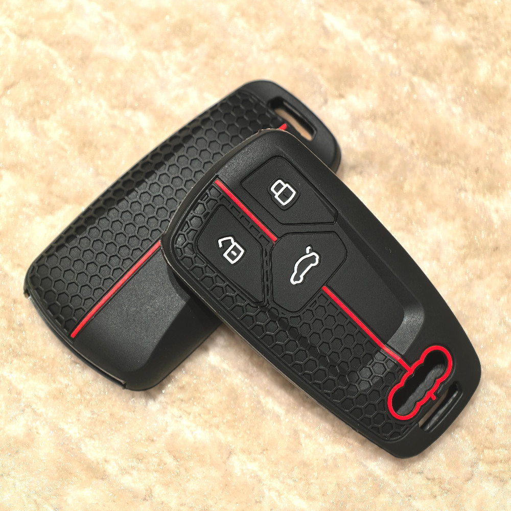 Jual Silicone Keychain For Car Keys Case Holder Key Cover For Audi Q5 ...