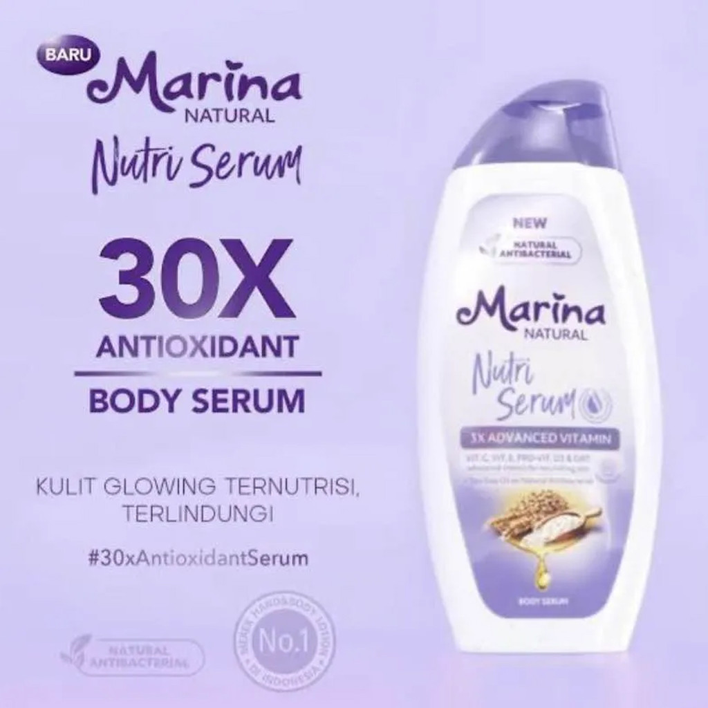 Jual Marina Natural Body Serum 190ML Nutri Serum (Ungu) With Lavender, Oat, & Vit E | Shopee ...