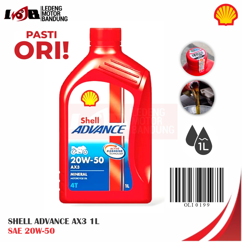Jual Oli Shell Advance AX3 Mineral 1 Liter Premium Motor Bebek Sport 4T ...