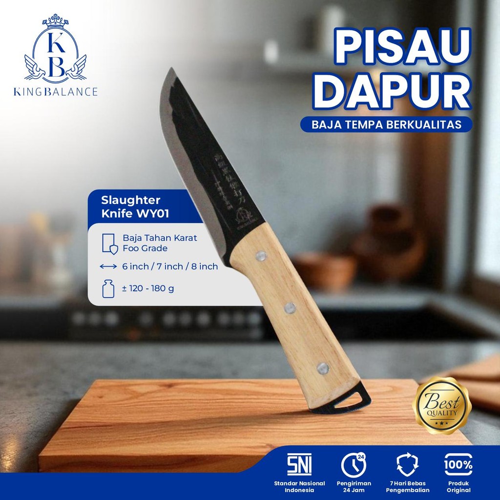 Jual King Balance Pisau Dapur Hitam Tajam WY01 Baja Jerman Karbon ...