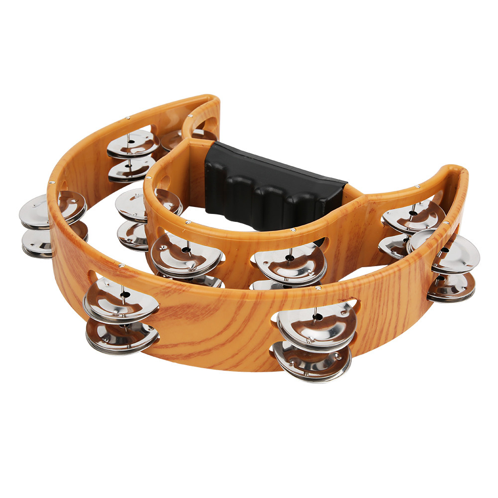 Jual Double Row Handbell Tambourine Metal Jingles with Ergonomic Grip ...
