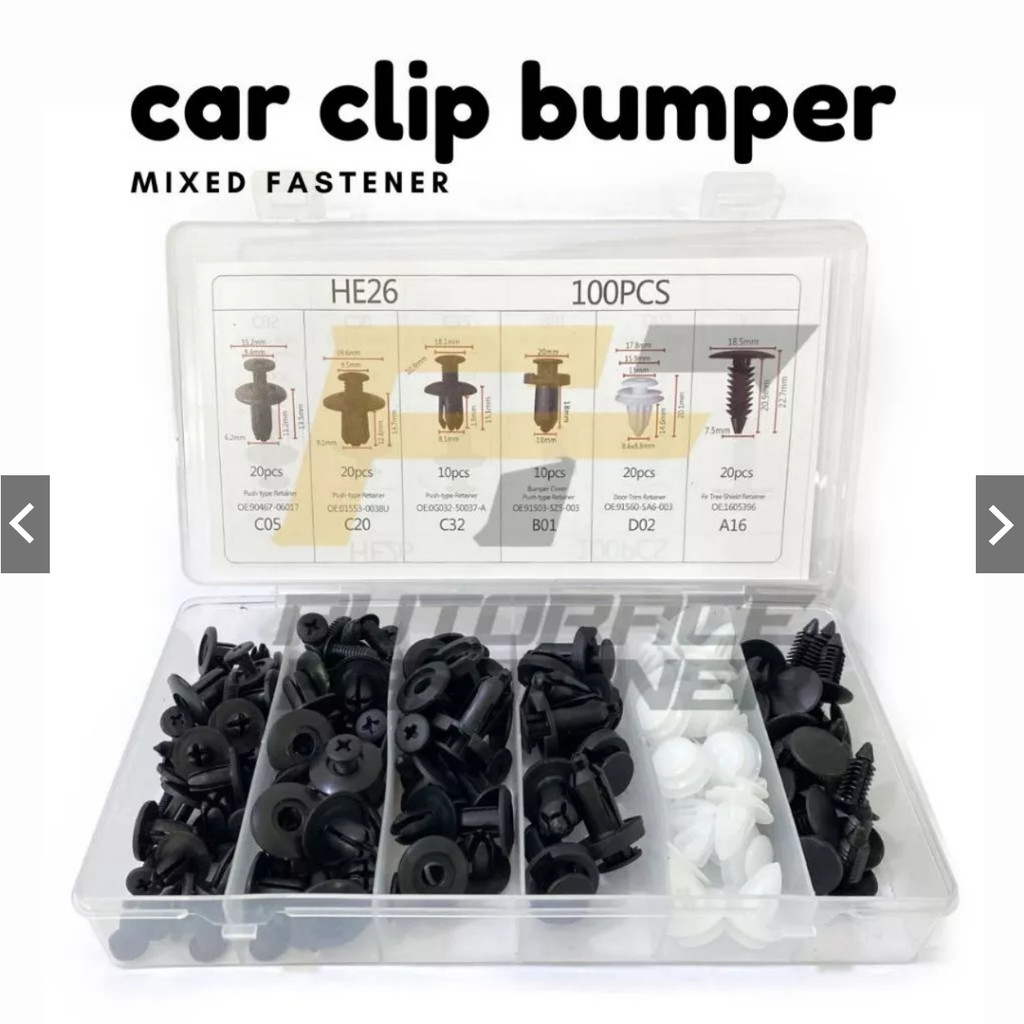 Jual Baut Rivet Mobil Universal Set Klip Bumper Plastik Baut Body Mobil ...