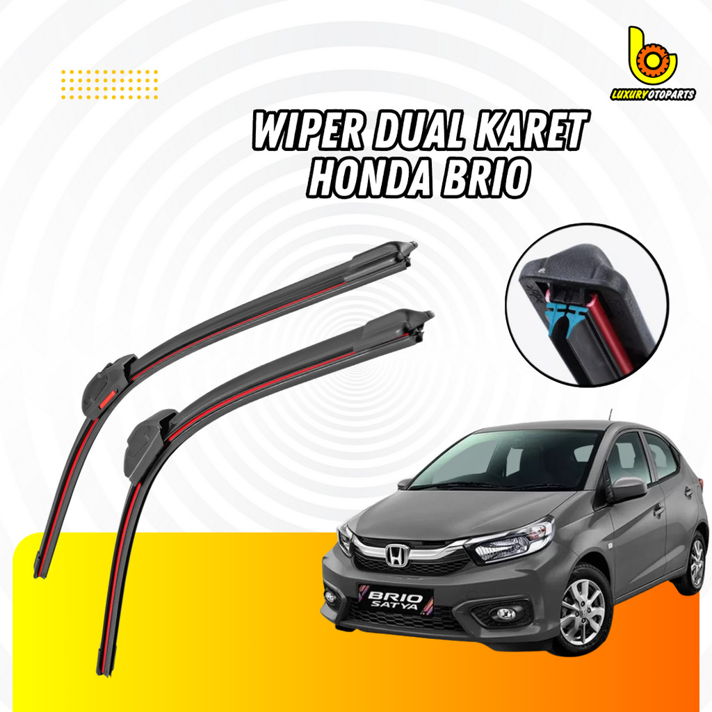 Jual Wiper Dual Karet Double Karet Honda Brio Satya Rs Frameless