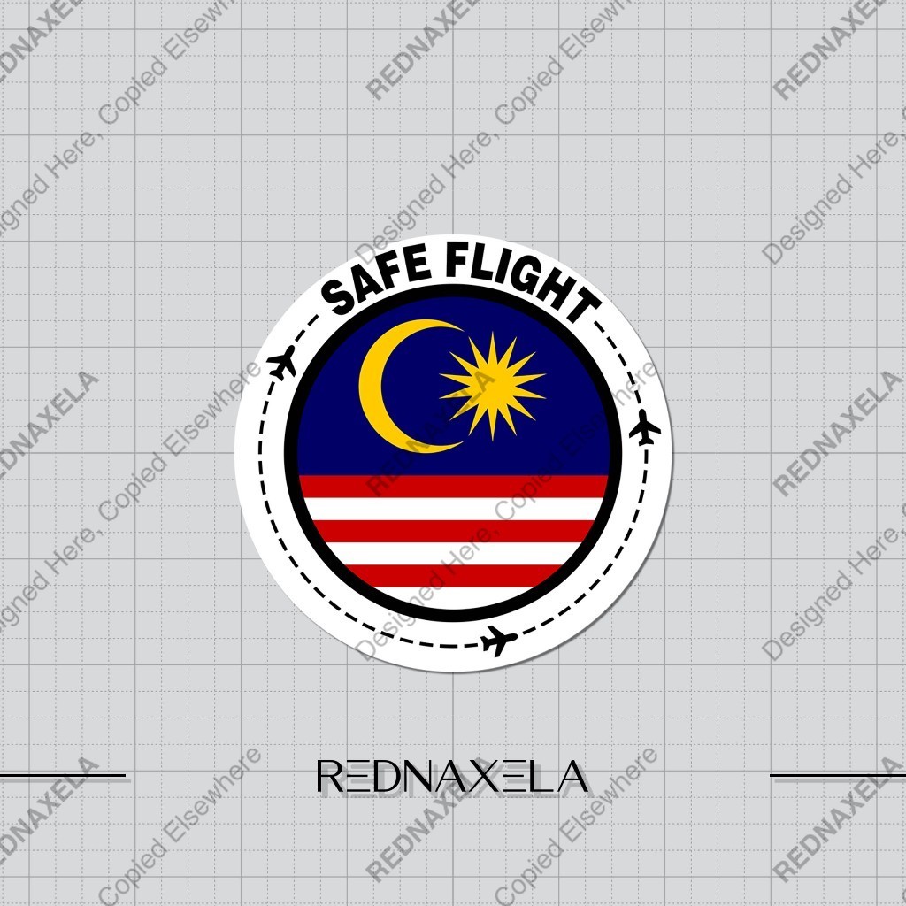 Jual Stiker Vinyl Safe Flight Country Malaysia Stiker Koper Outdoor ...