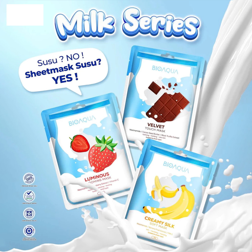 Jual BIOAQUA Milk Sheet Mask Series 30gr | Soft Nourishing | Masker ...