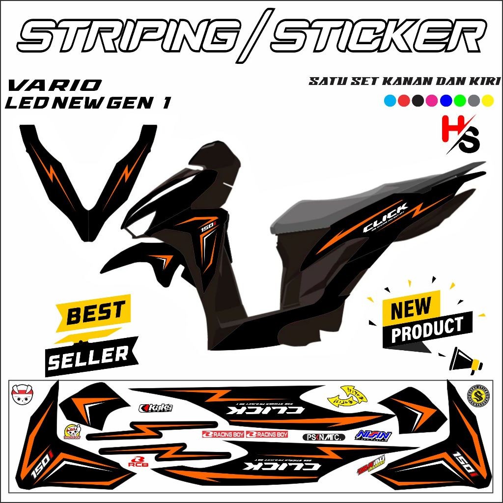 Jual STICKER STRIPING VARIASI MOTOR HONDA VARIO LED NEW GEN 1 MOTIF ...