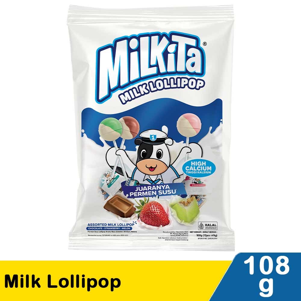 Jual MILKITA MILK LOLLIPOP 12'S ASSORTED 108g | Shopee Indonesia