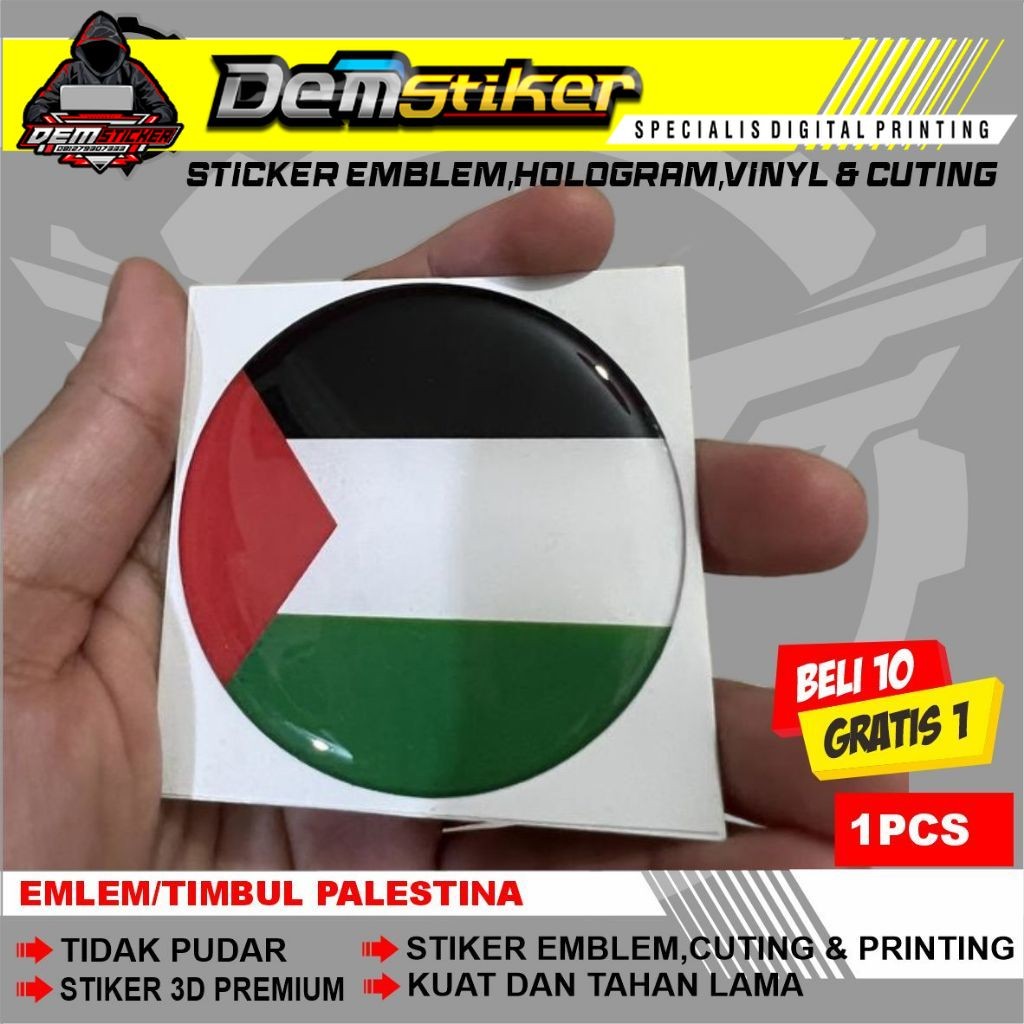 Jual Stiker timbul bendera palestine bulat | Shopee Indonesia