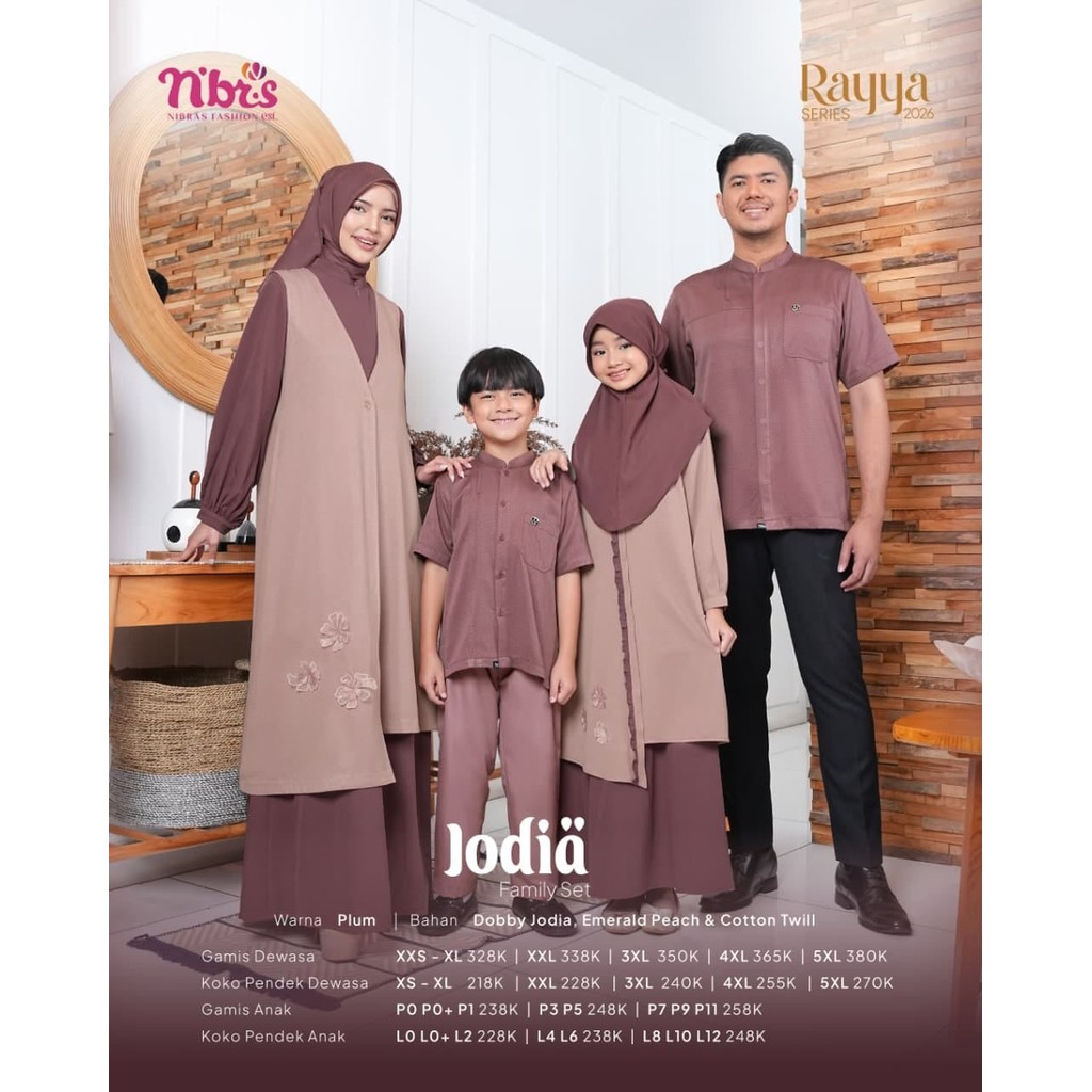 Jual Sarimbit Nibras Jodia Plum (sarimbit keluarga 2026) | Shopee Indonesia