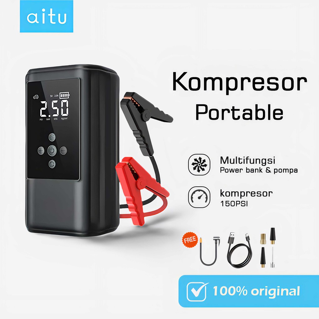 Jual Aitu CYD24 Jumper Starter Aki Mobil Motor 10000 mAh Alat Pompa Ban ...