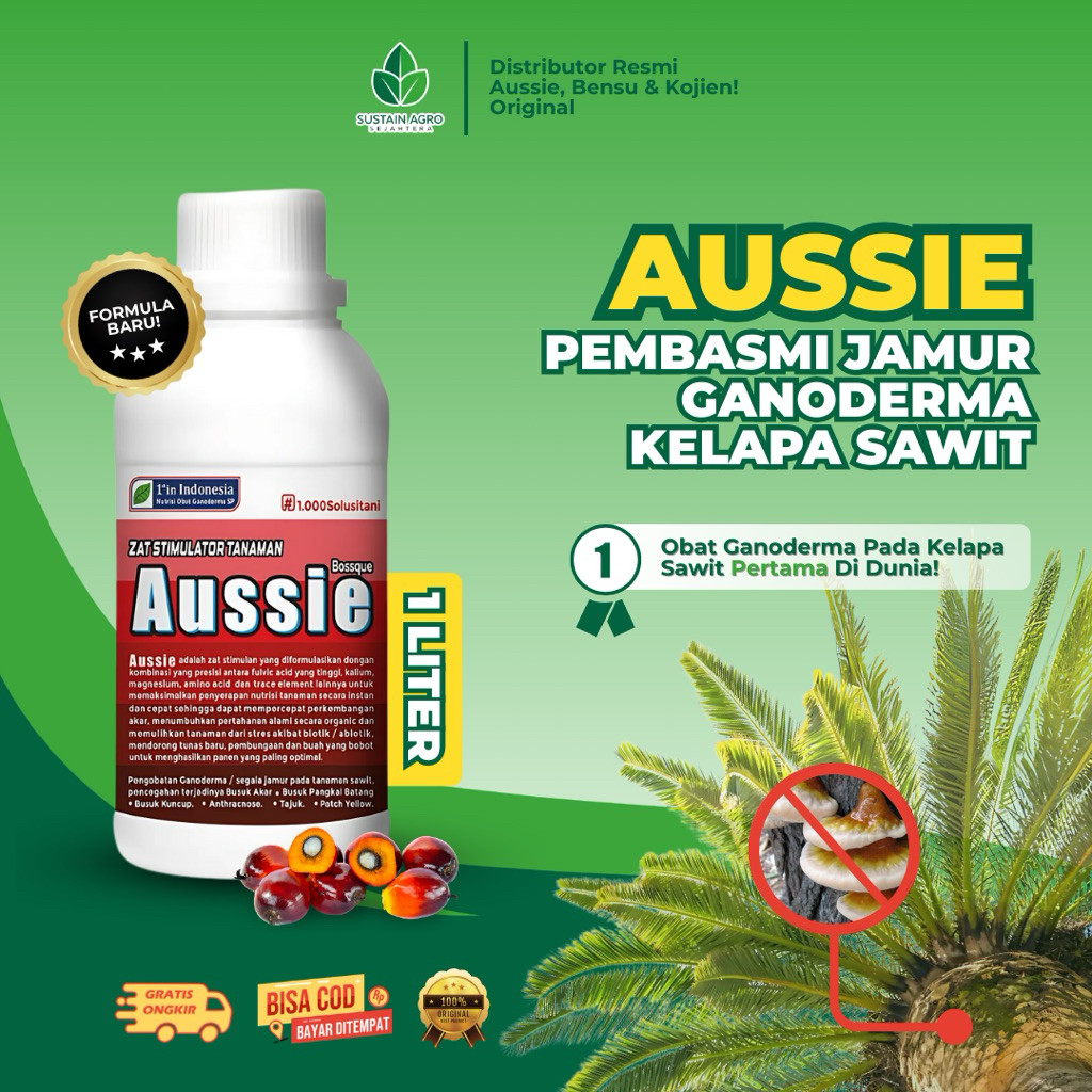 Jual AUSSIE Nutrisi Obat Sawit 1L | Obat Ganoderma, Busuk Pucuk, Busuk ...