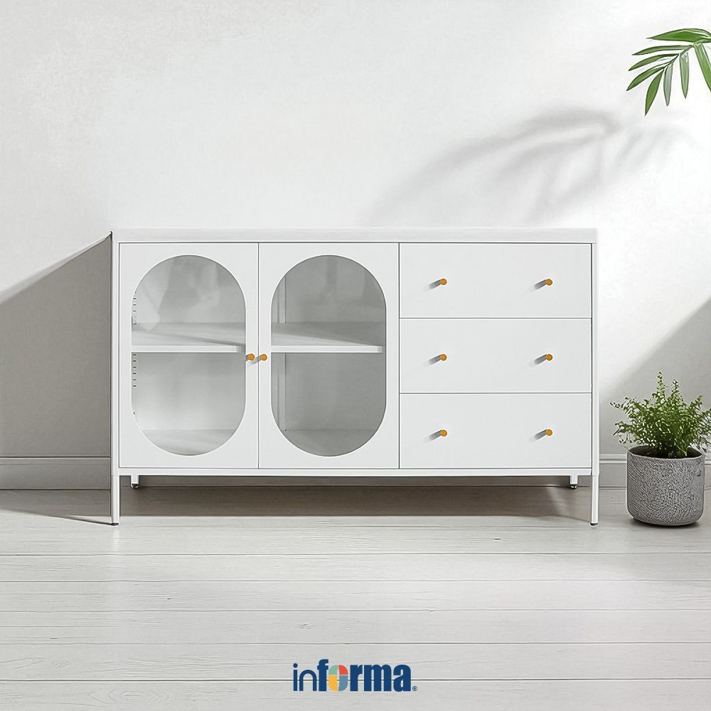 Jual Informa Jeno Kabinet 2 Pintu Dengan 3 Laci - Putih Lemari Kabinet ...